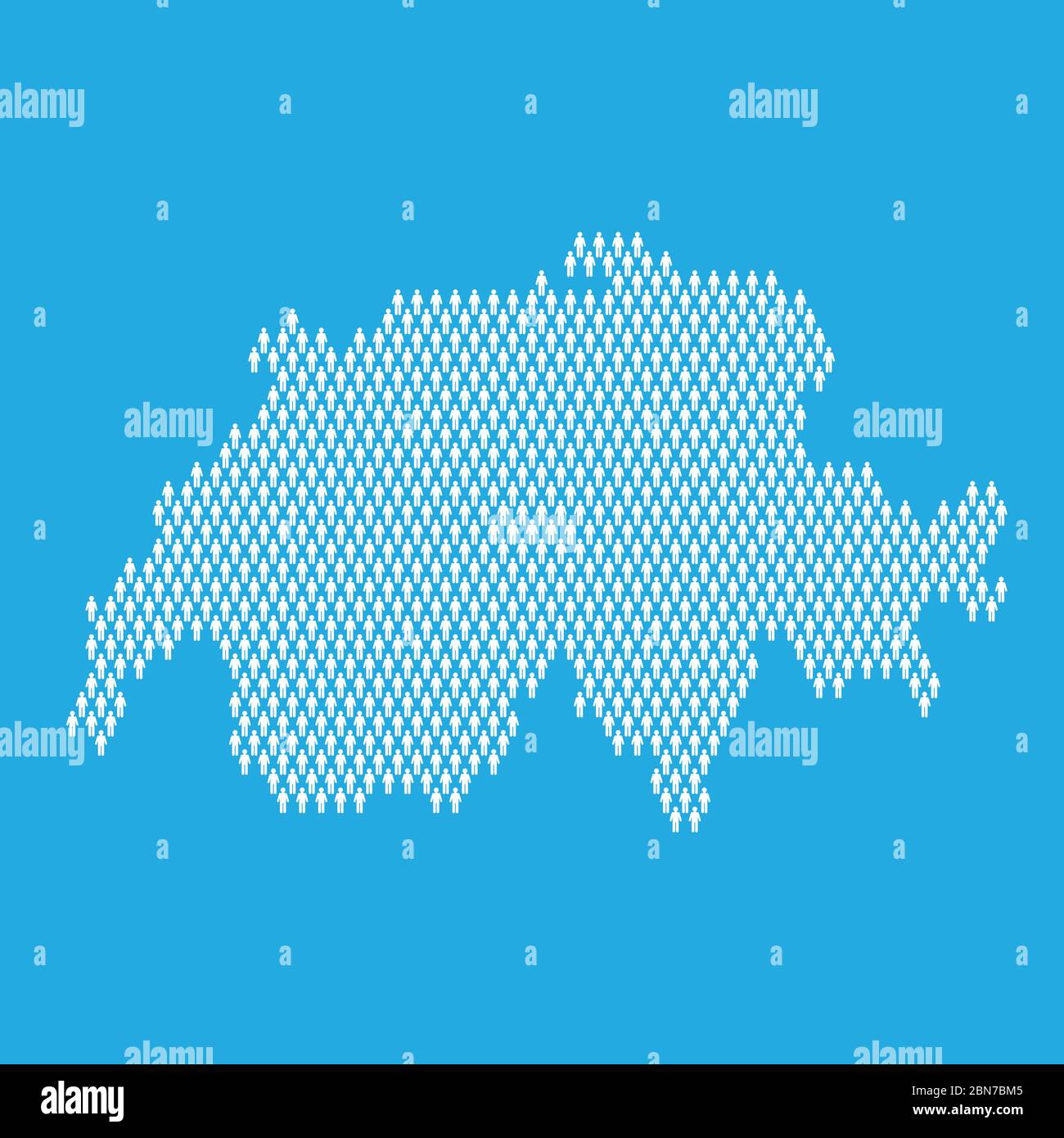 Switzerland population. Statistic map made from stick figure people ...