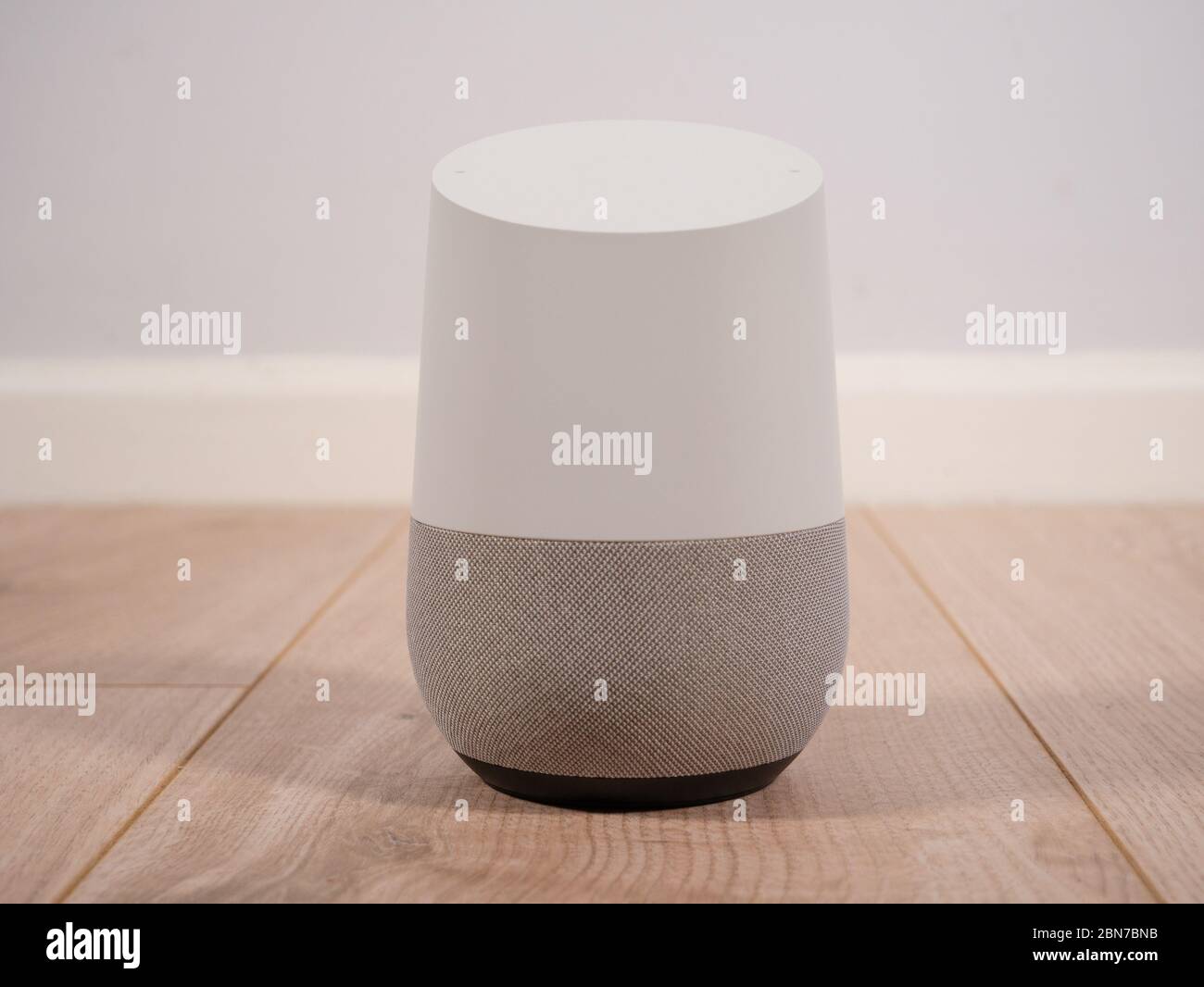 Smart home voice assistant speaker with bluetooth white background ...