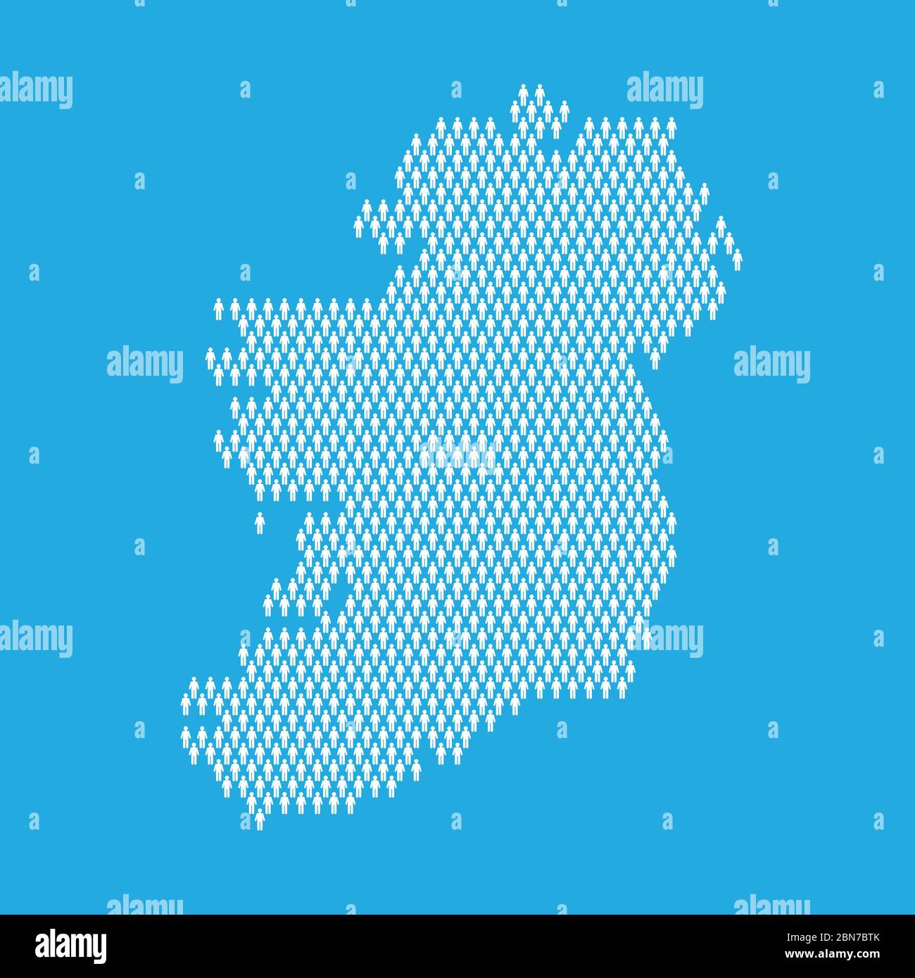 Ireland population. Statistic map made from stick figure people Stock ...
