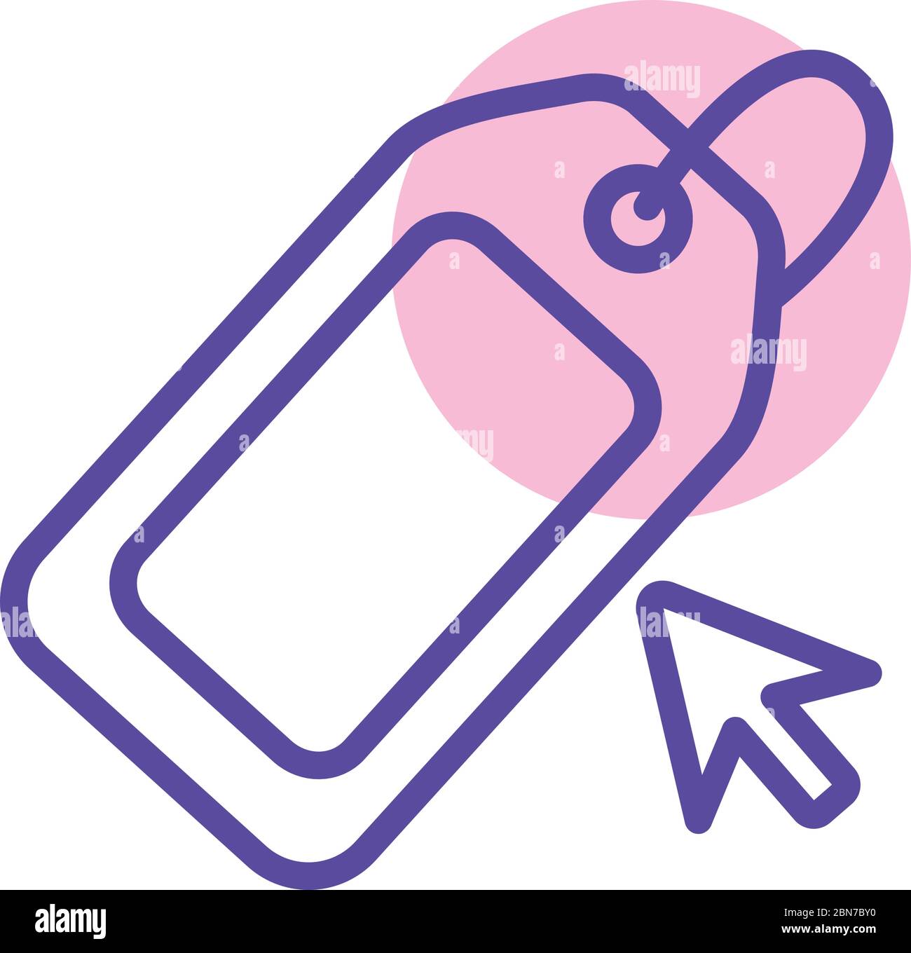 tag hanging with arrow mouse line style Stock Vector Image & Art - Alamy