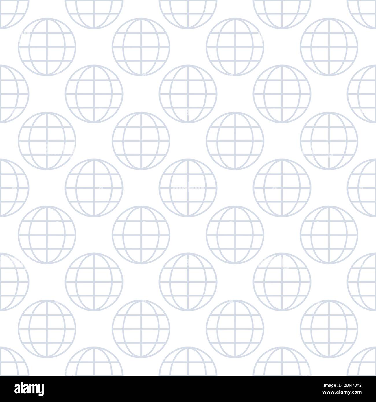 Linear globe icon isolated seamless pattern on white background. World ...
