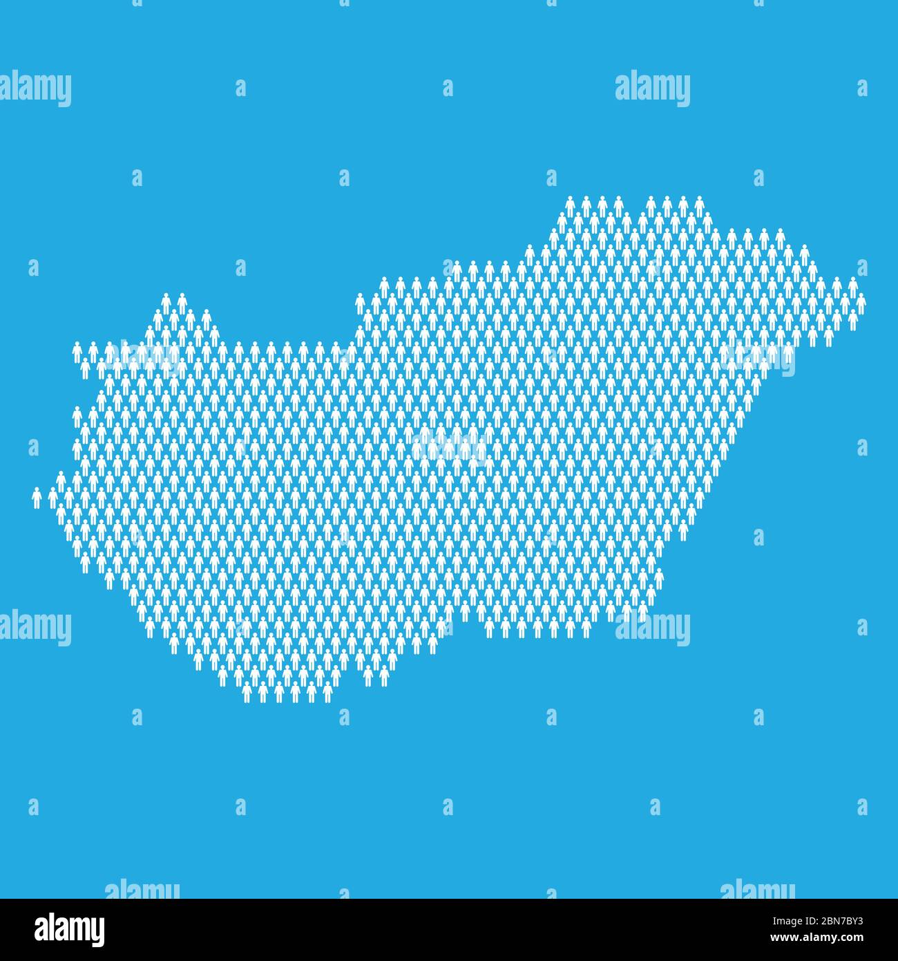 Hungary population. Statistic map made from stick figure people Stock ...
