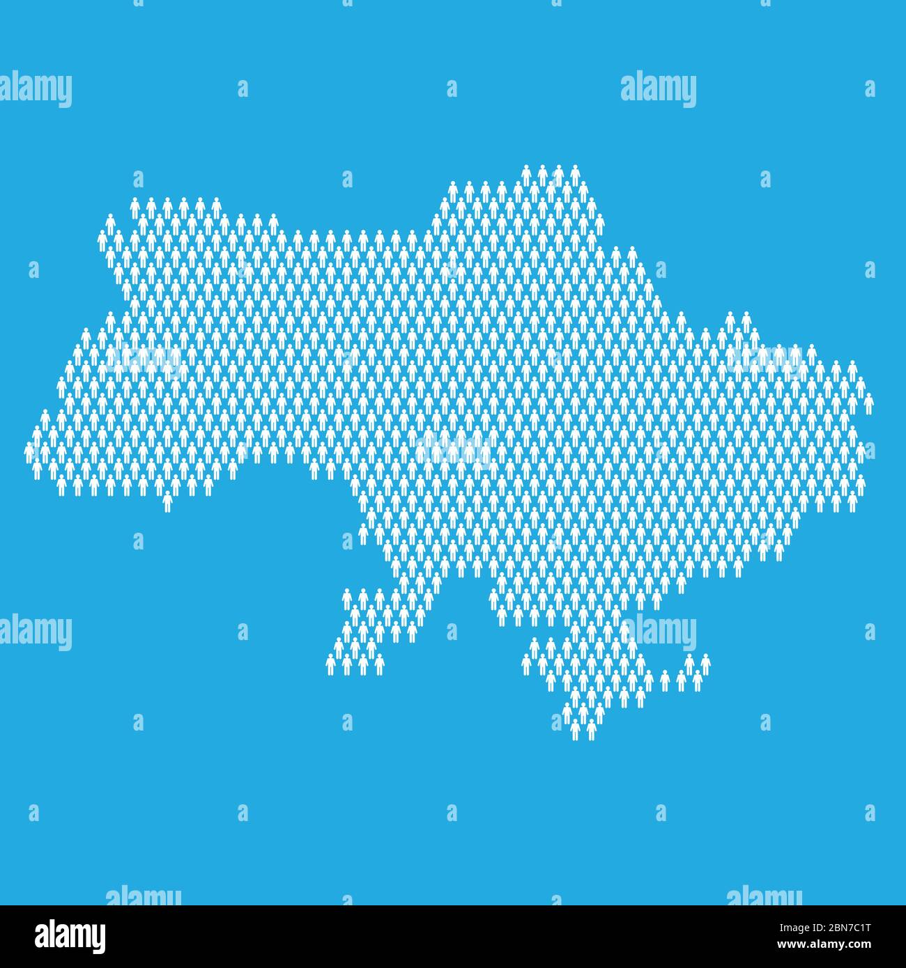 Ukraine population. Statistic map made from stick figure people Stock ...