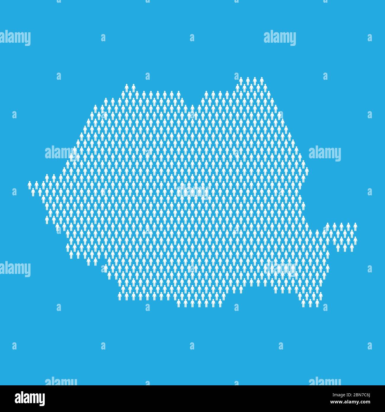 Romania population. Statistic map made from stick figure people Stock ...