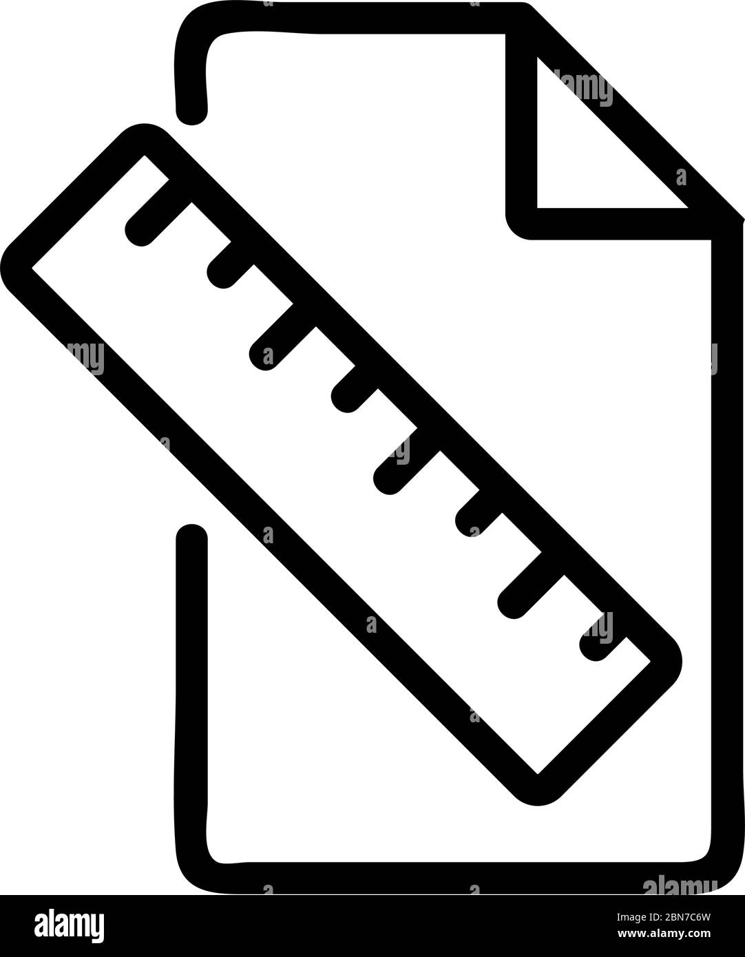 sheet of paper and ruler icon vector outline illustration Stock Vector ...