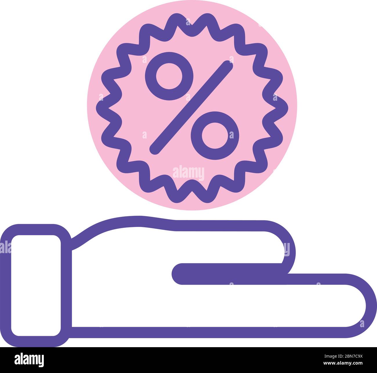 hand lifting seal percent symbol line style Stock Vector Image & Art ...