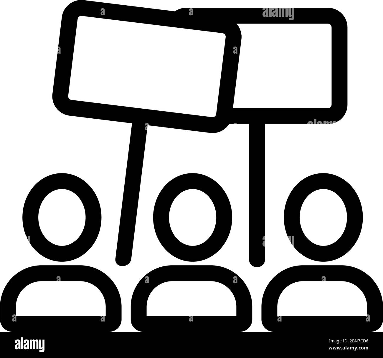 election rally people holding signs icon vector outline illustration ...