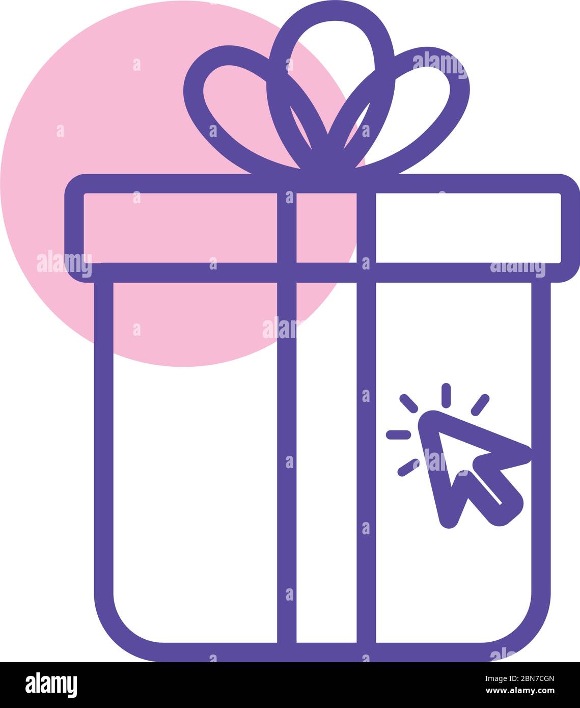 gift box present with mouse arrow line style Stock Vector Image & Art ...