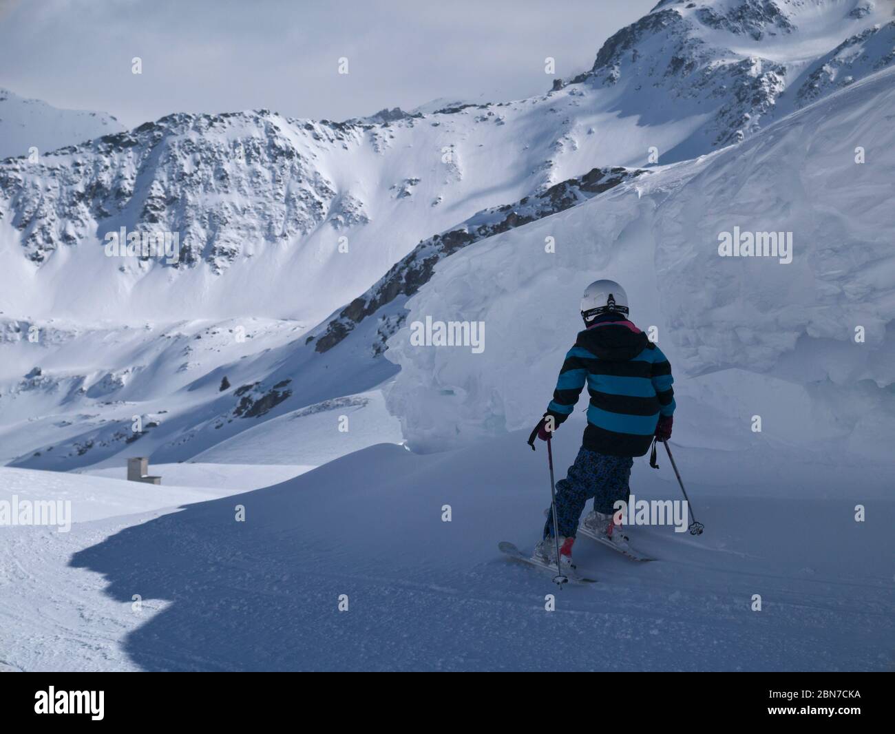 Young girl skiing in Italian Alps Stock Photo - Alamy