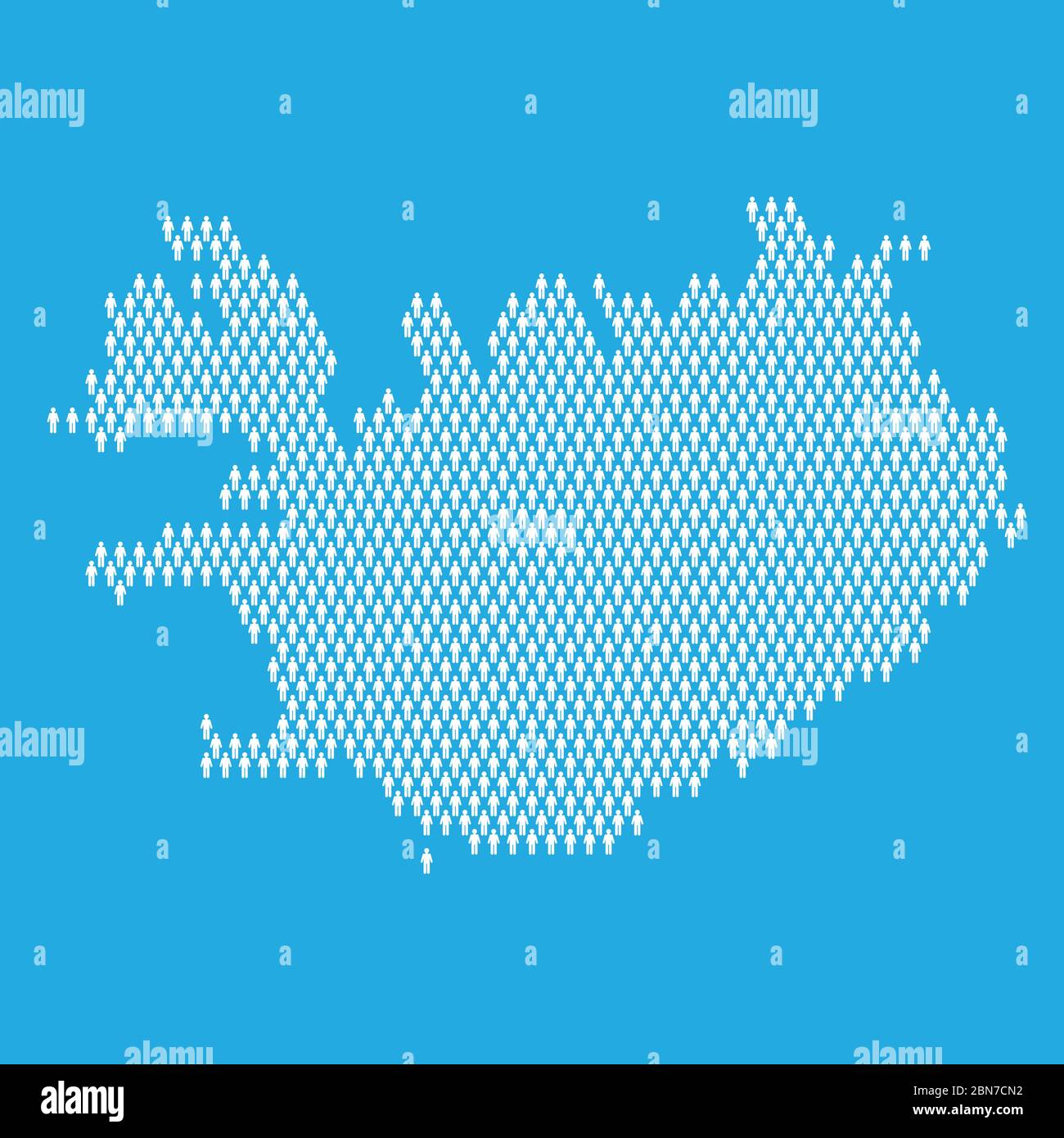 Iceland population. Statistic map made from stick figure people Stock ...