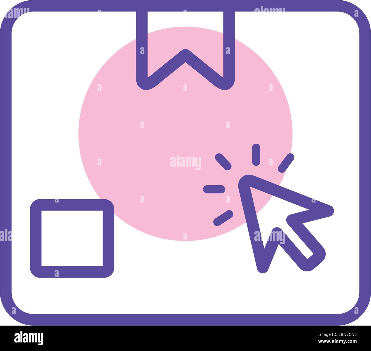 box carton delivery with mouse arrow line style Stock Vector Image ...
