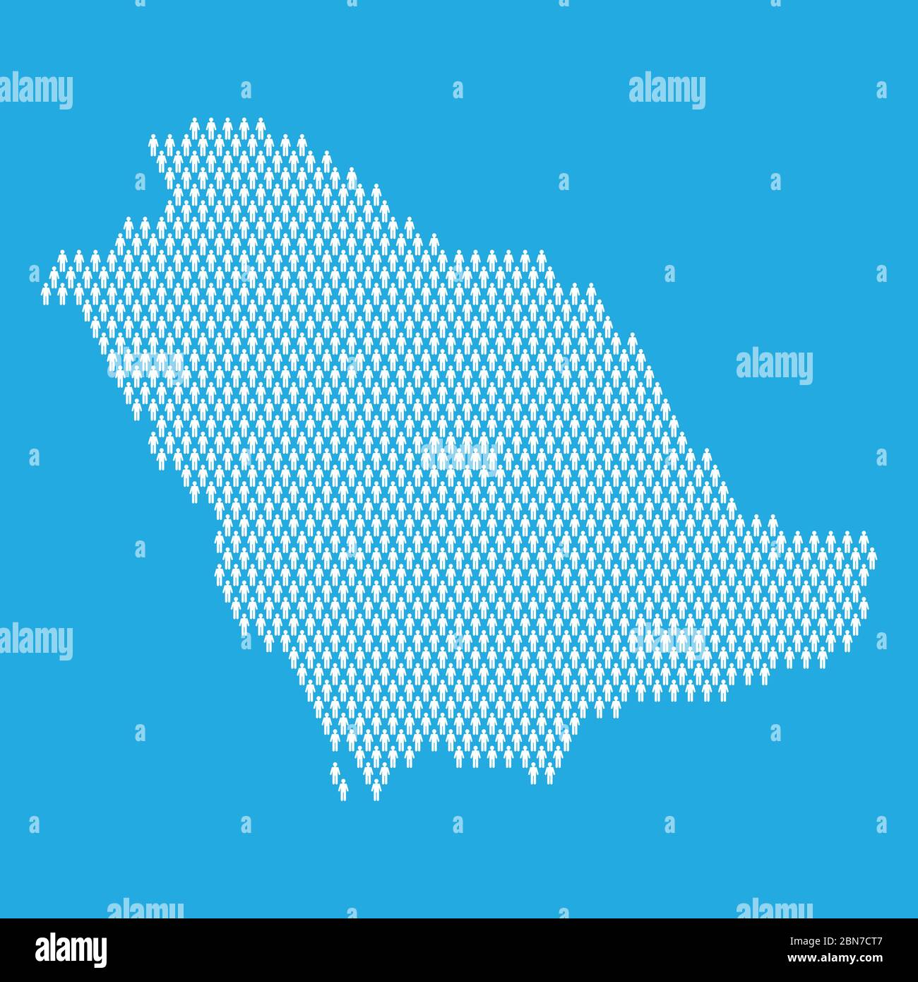 Saudi Arabia population. Statistic map made from stick figure people ...