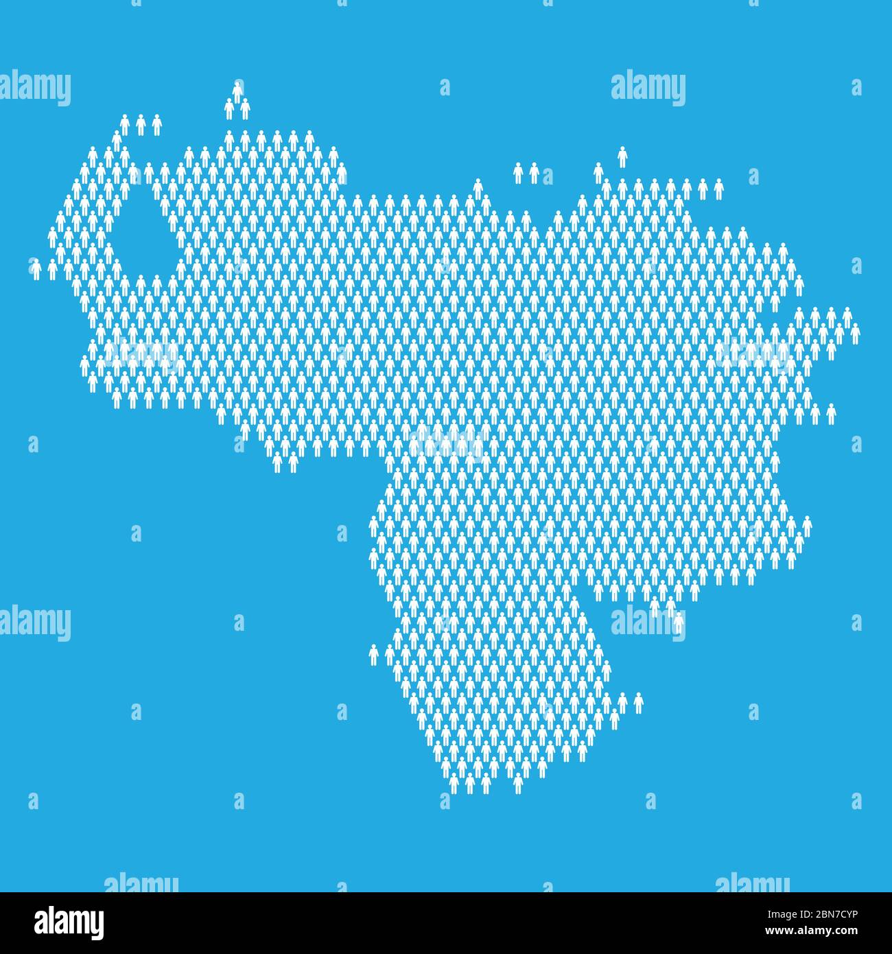 Venezuela population. Statistic map made from stick figure people Stock ...