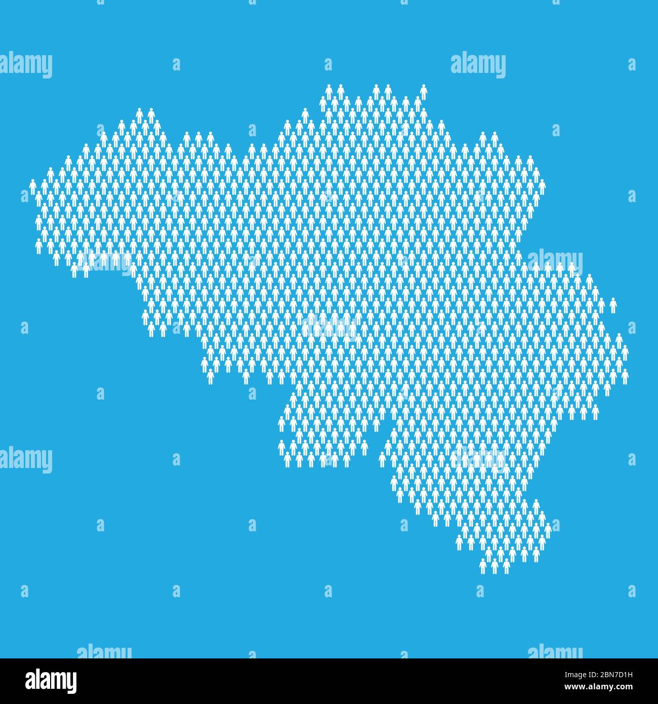 Belgium population. Statistic map made from stick figure people Stock ...
