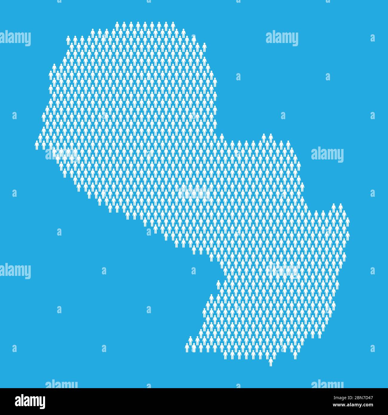 Paraguay population. Statistic map made from stick figure people Stock ...
