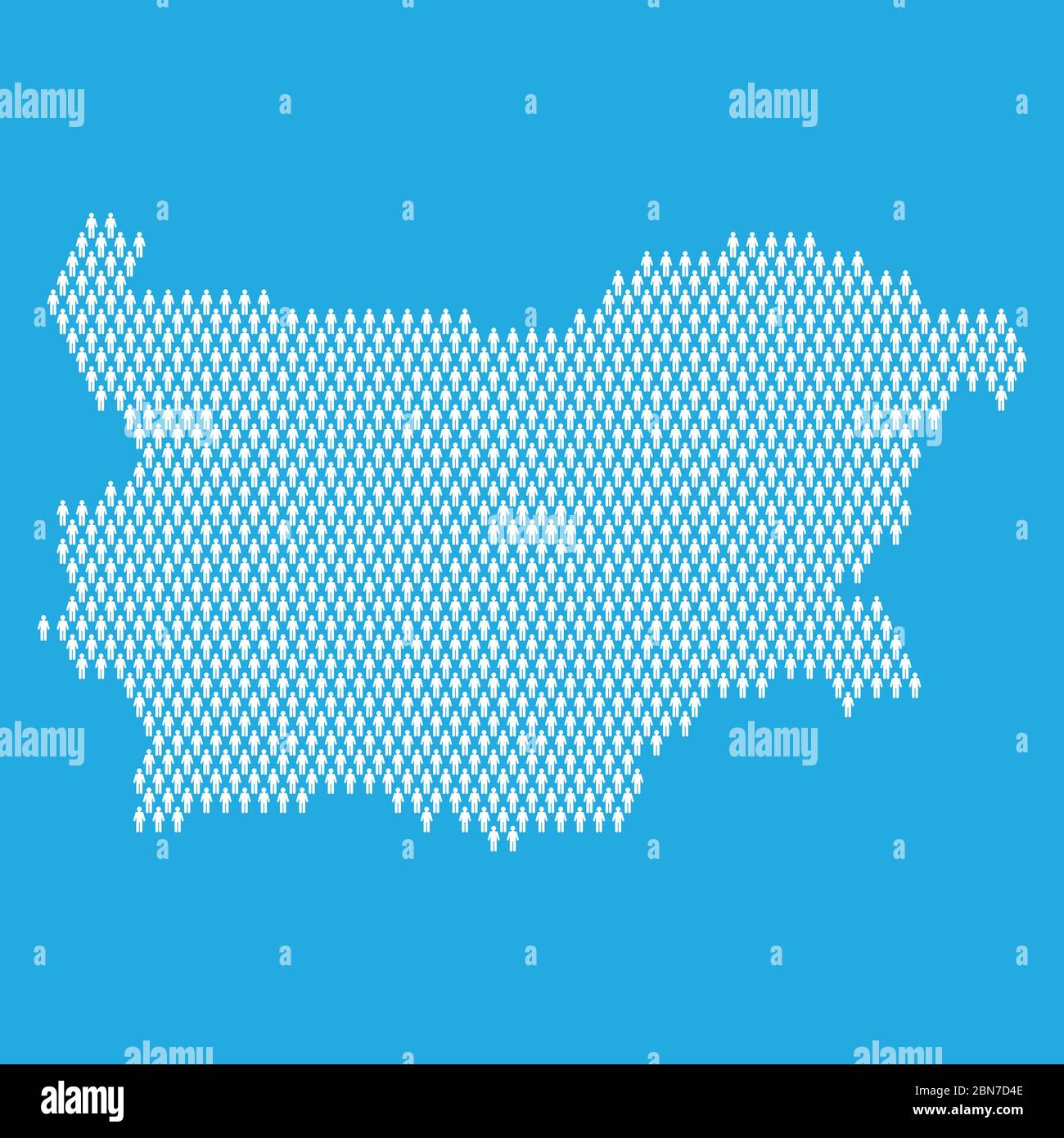 Bulgaria population. Statistic map made from stick figure people Stock ...