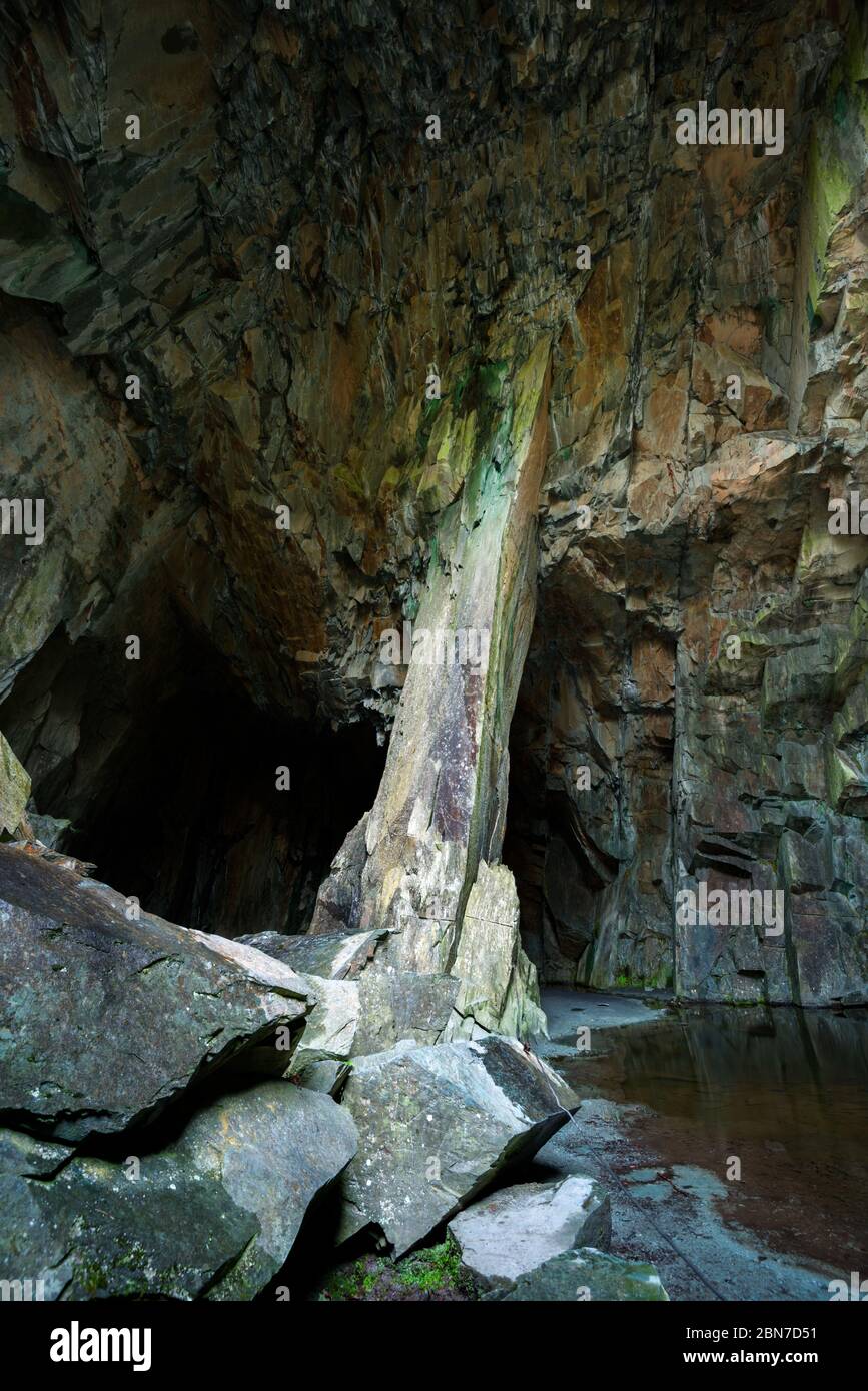 Cathedral Quarry, Little Langdale, Cumbria Stock Photo - Alamy