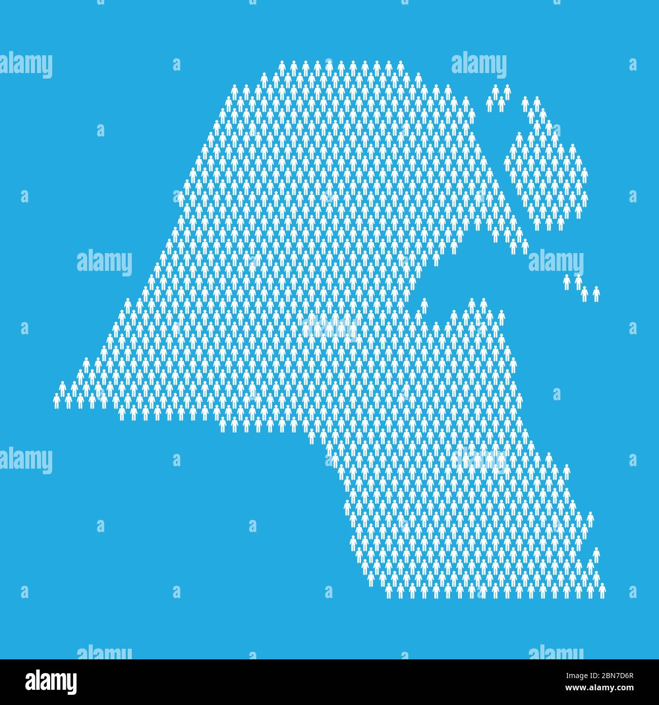 Kuwait population. Statistic map made from stick figure people Stock ...