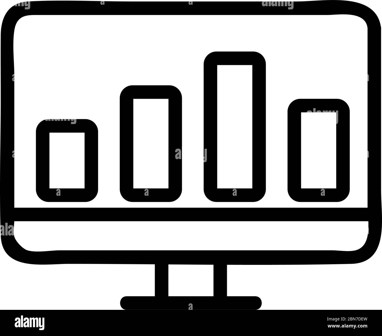 computer chart indicator icon vector outline illustration Stock Vector ...