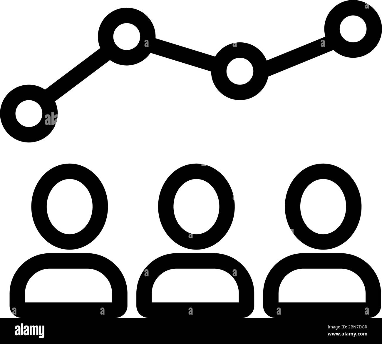 statistical growth of people icon vector outline illustration Stock ...
