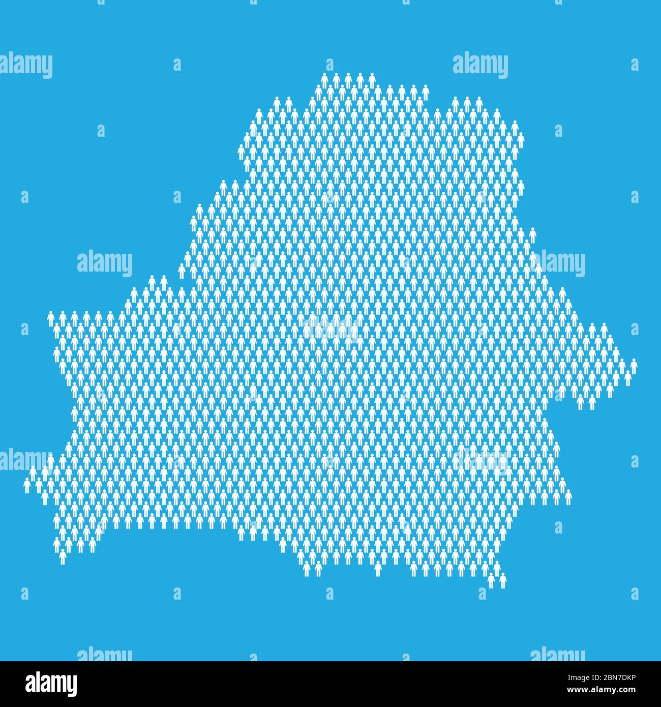 Belarus population. Statistic map made from stick figure people Stock ...