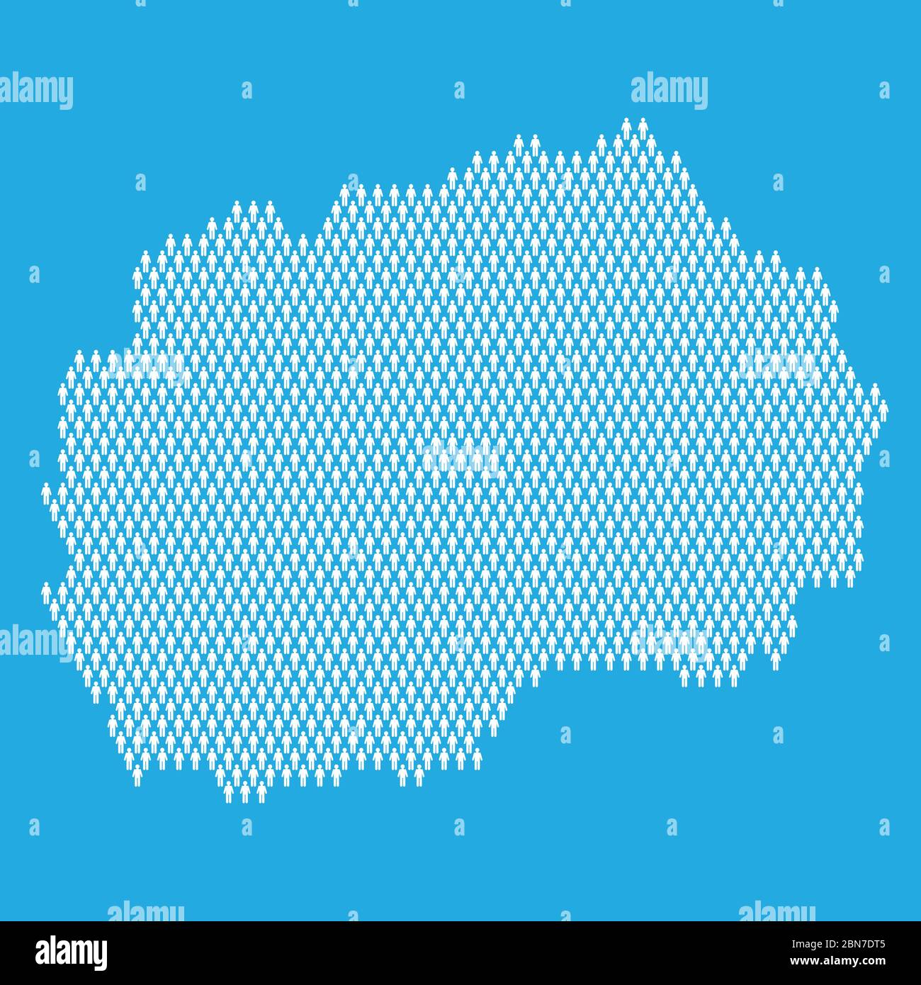 Macedonia population. Statistic map made from stick figure people Stock ...
