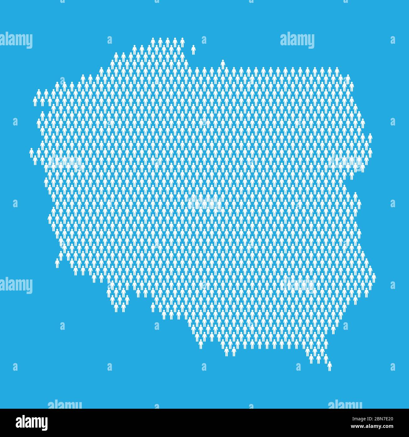 Poland population. Statistic map made from stick figure people Stock ...