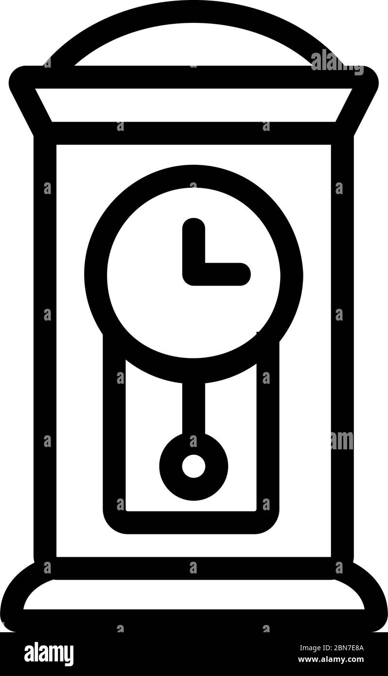 standing wooden pendulum clock icon vector outline illustration Stock ...