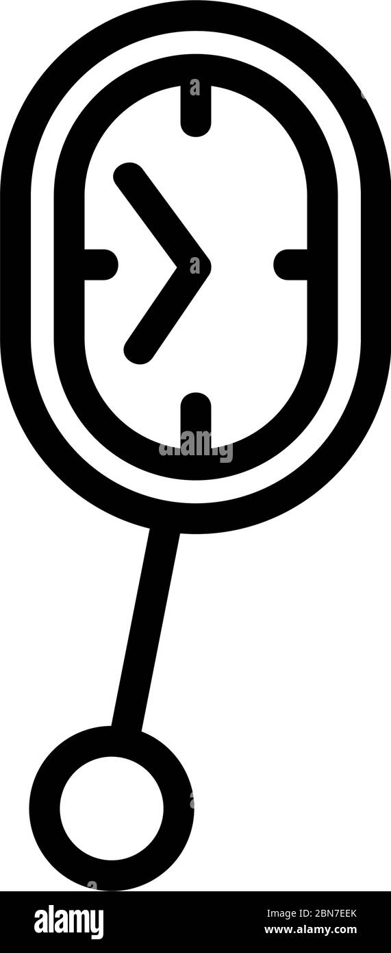 oval pendulum clock icon vector outline illustration Stock Vector Image & Art - Alamy