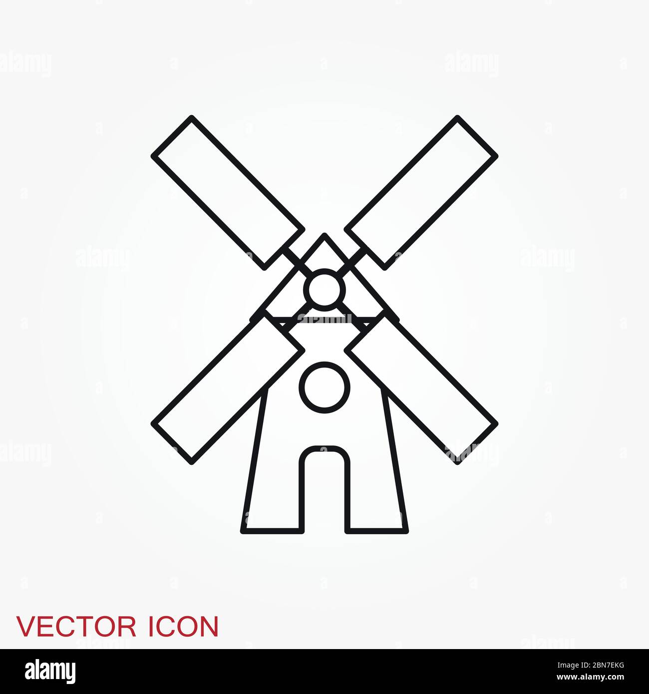 Windmill vector icon, wind turbine symbol isolated on background Stock ...