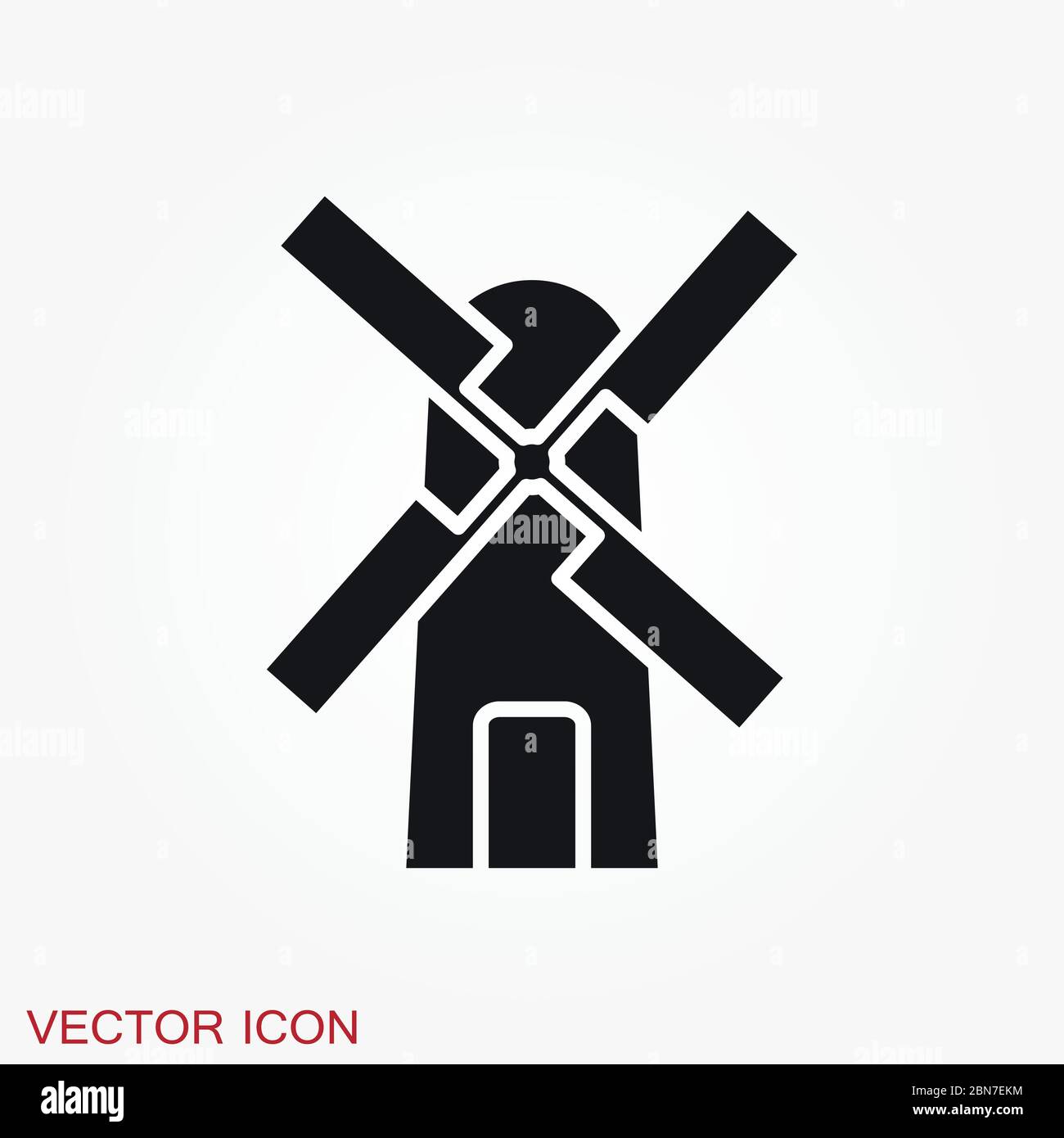 Windmill vector icon, wind turbine symbol isolated on background Stock ...