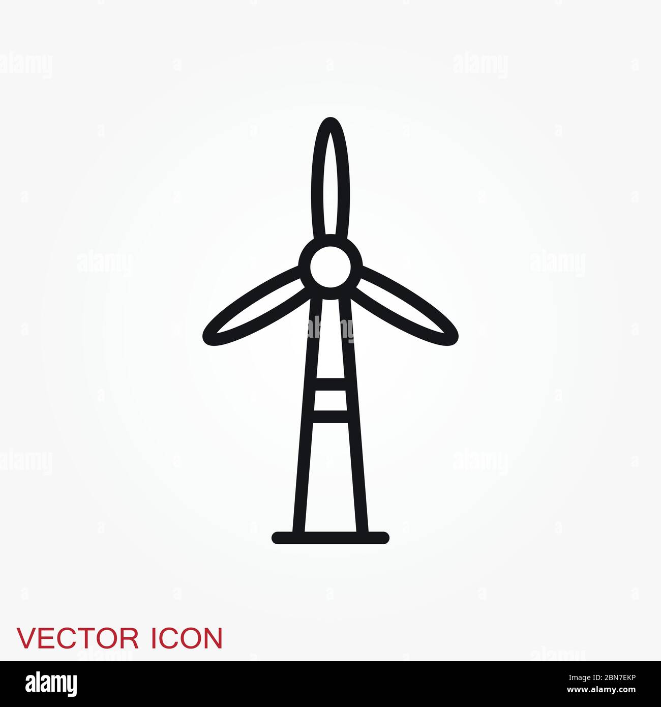 Windmill vector icon, wind turbine symbol isolated on background Stock ...