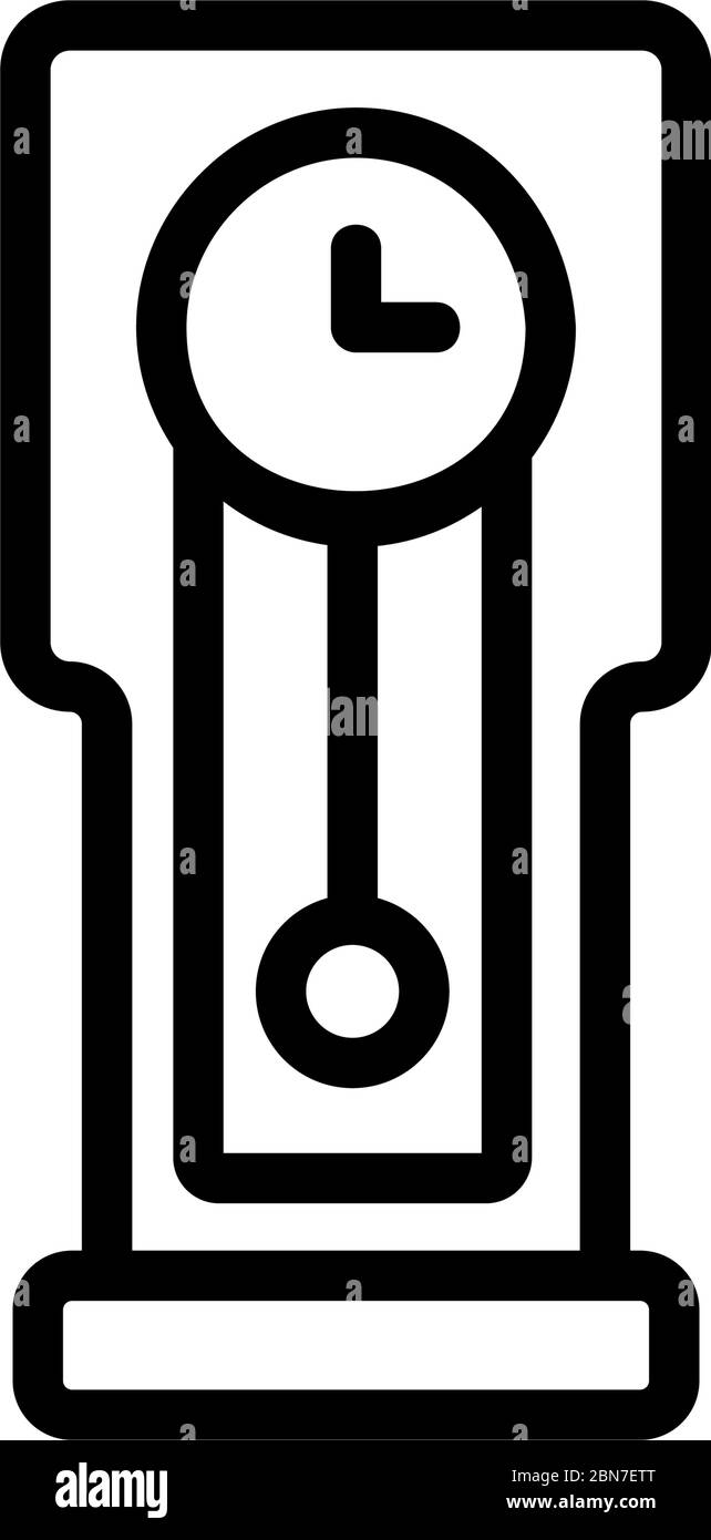 standing watch device with pendulum icon vector outline illustration ...