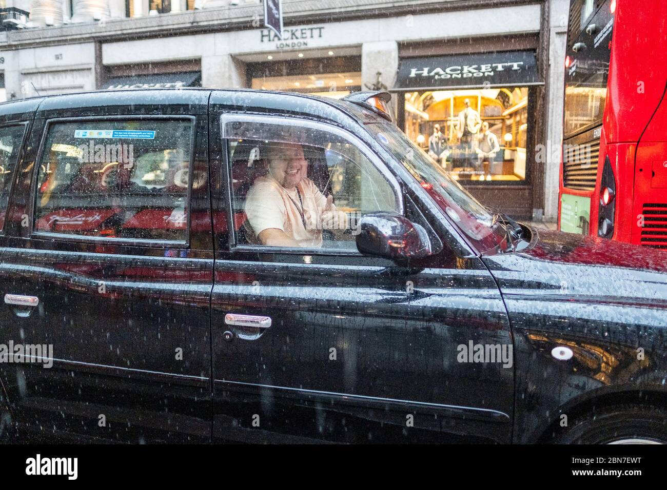 London- November 2019: Regent Street during a heavy rainstorm Stock ...