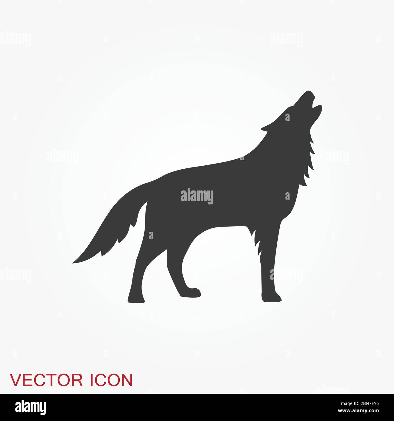 Wolf vector icon. Animal symbol isolated on background Stock Vector ...
