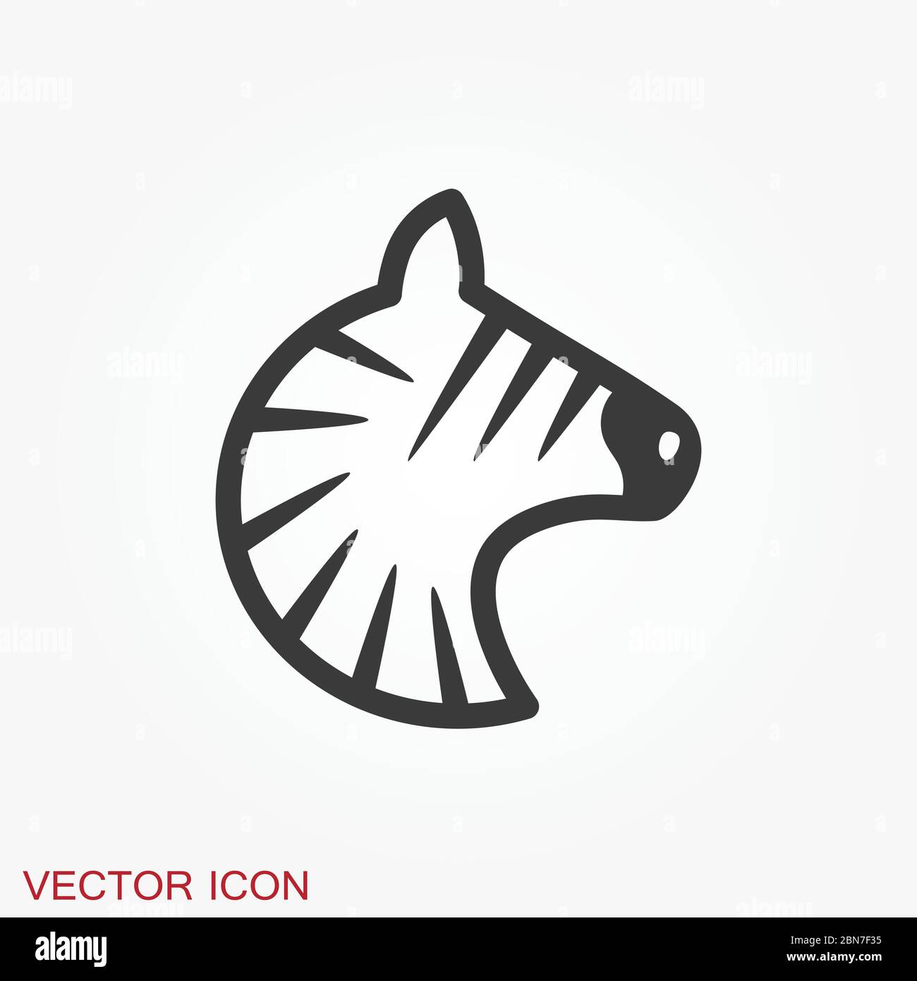 Zebra icon isolated on white background, animal zoo Stock Vector Image ...
