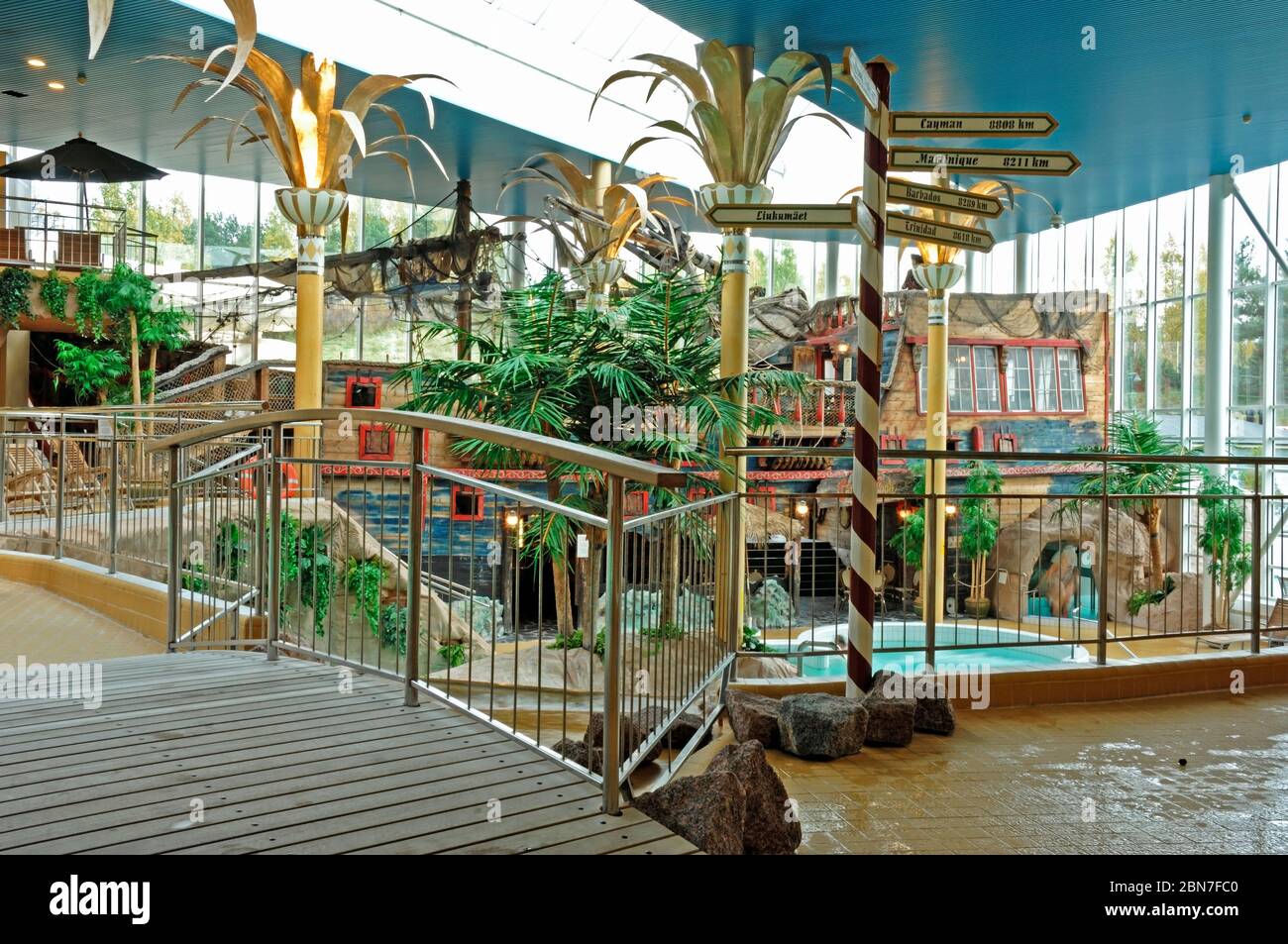 Aquapark at Holiday Club Caribia hotel in Turku. Finland Stock Photo ...