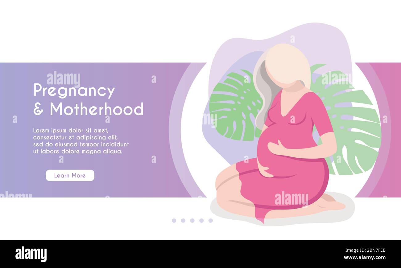 Vector banner illustration of pregnant woman Stock Vector Image & Art ...
