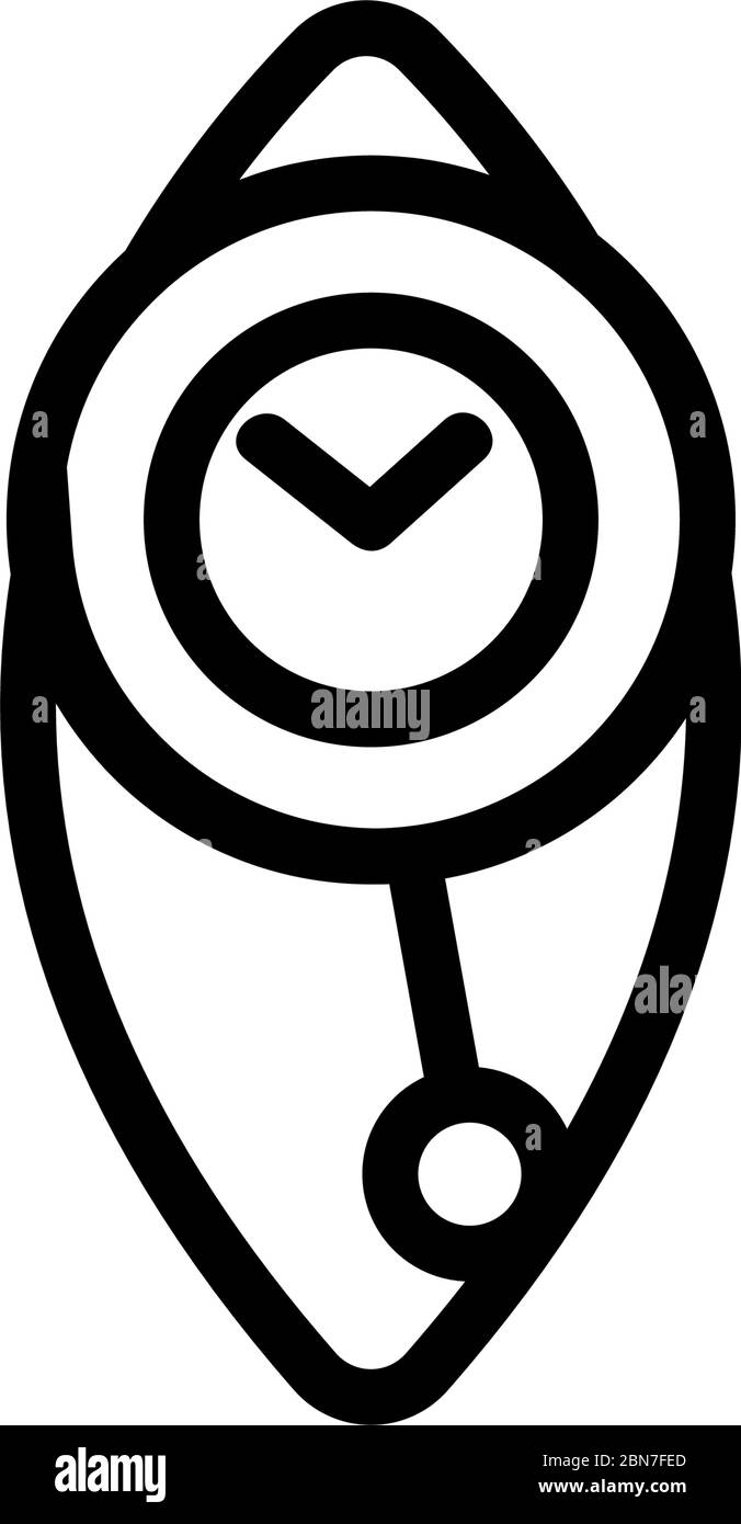 round pendulum clock icon vector outline illustration Stock Vector ...