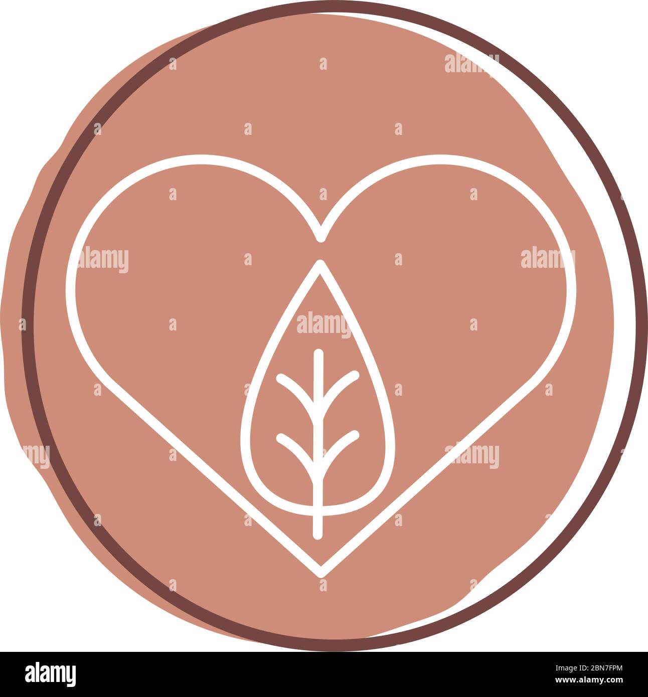 heart with leaf plant block style Stock Vector Image & Art - Alamy