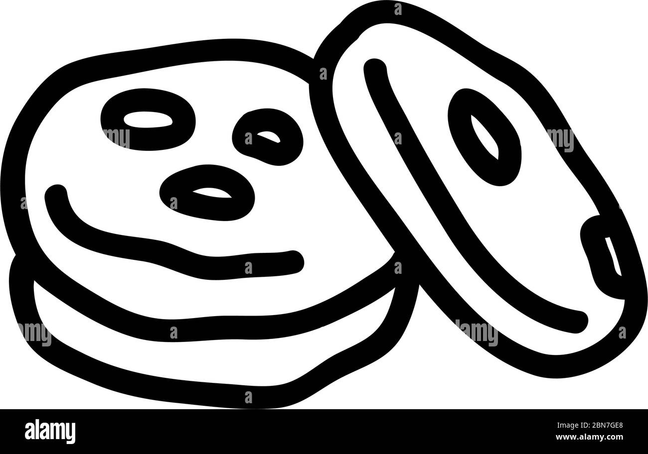 some oatmeal cookies icon vector outline illustration Stock Vector ...