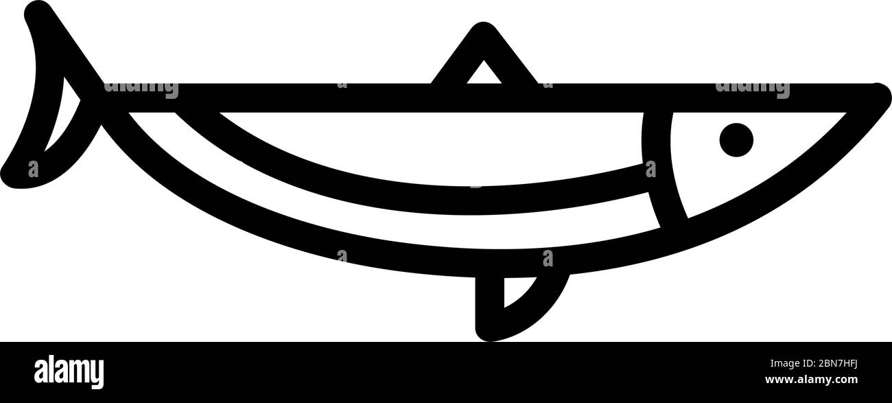 herring fish icon vector outline illustration Stock Vector Image & Art ...