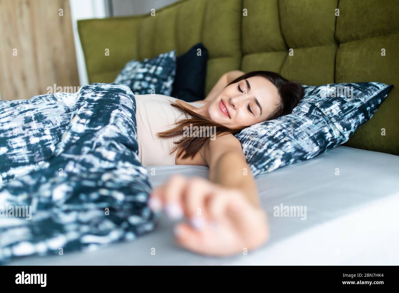 Waking up happy woman only hi-res stock photography and images - Alamy