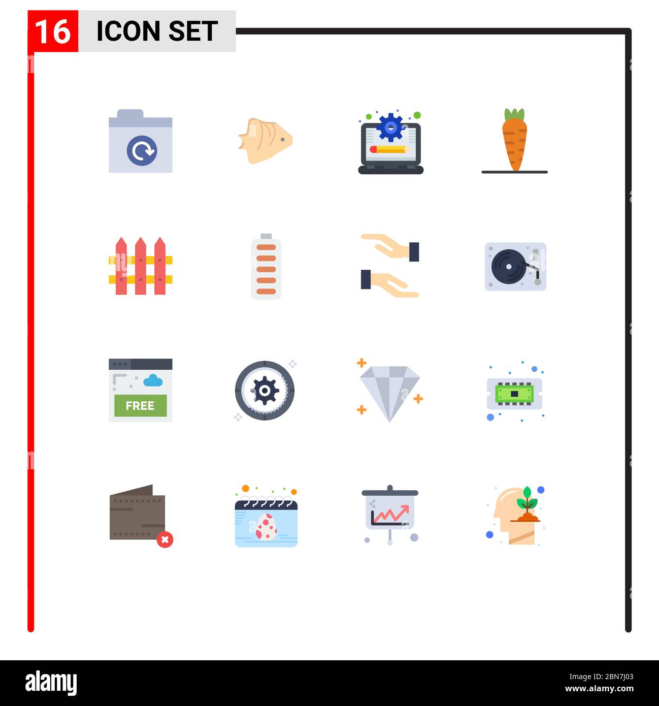 Stock Vector Icon Pack of 16 Line Signs and Symbols for garden ...