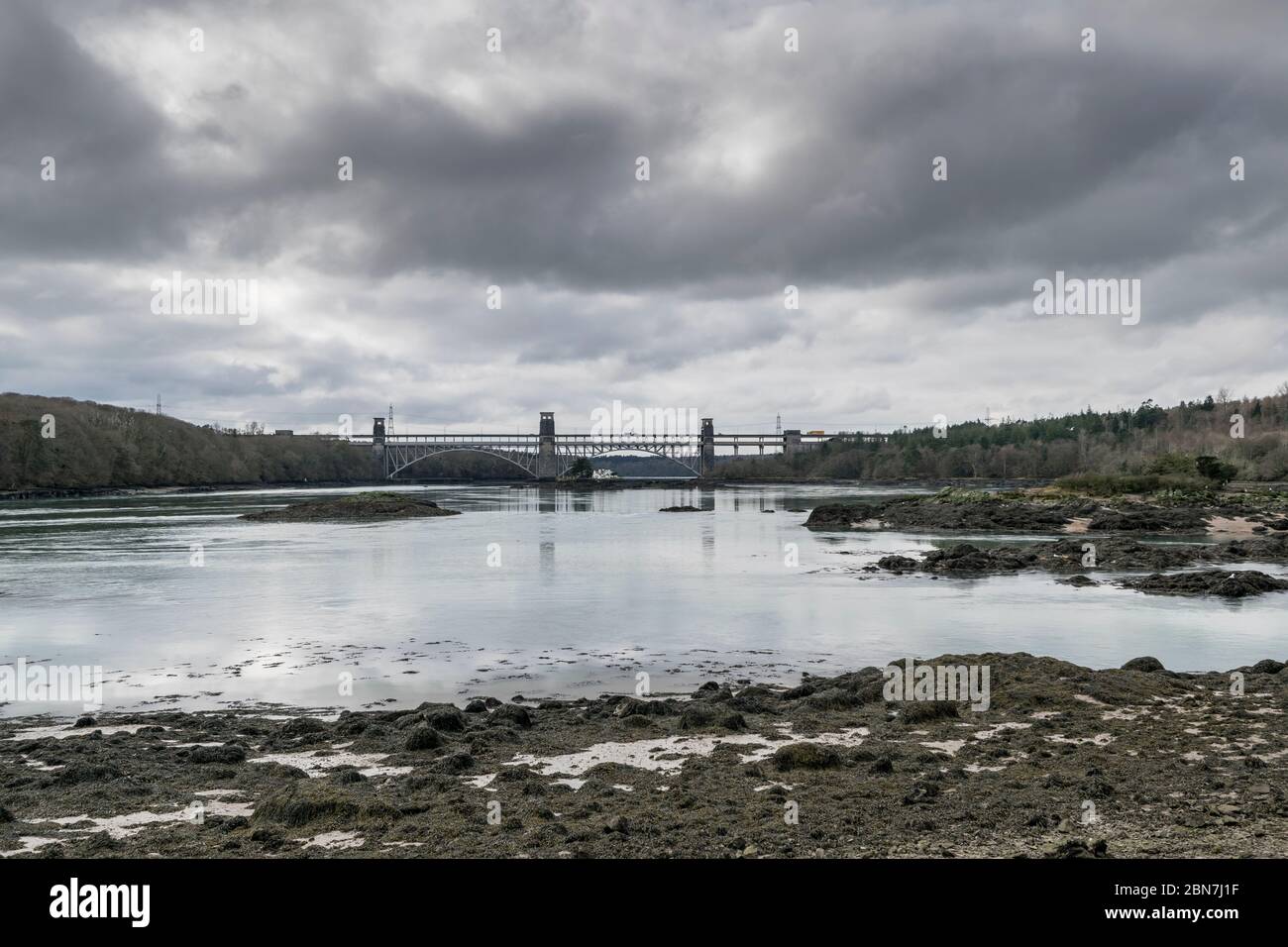 Church Island at Porthaethwy Anglesey in North Wales looking towards ...