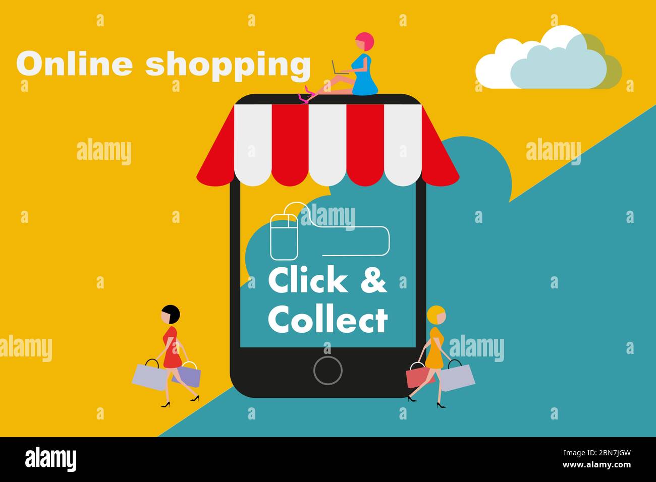 Click and Collect internet shopping concept Stock Vector Image & Art ...