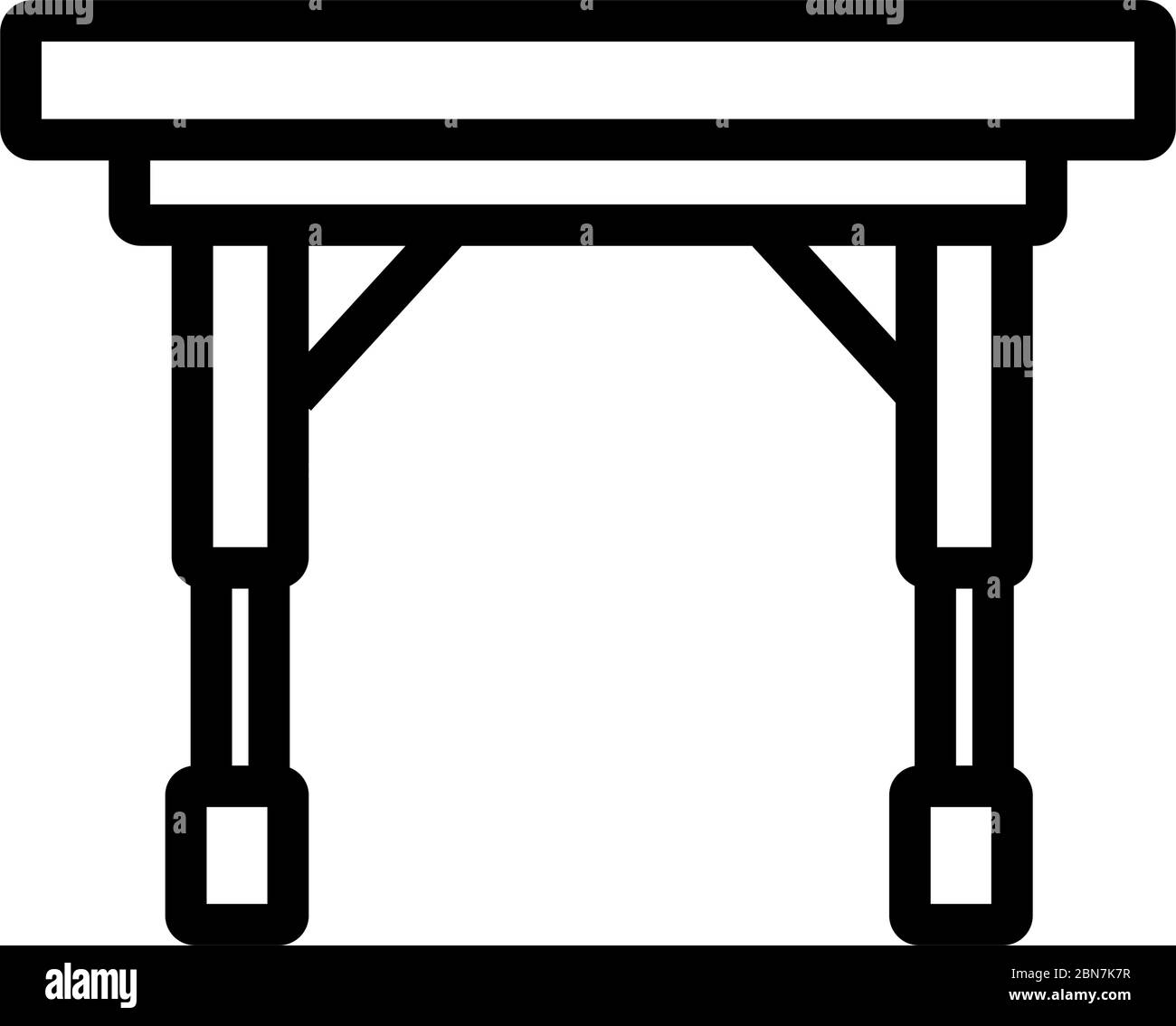 portable on casters folding table icon vector outline illustration ...