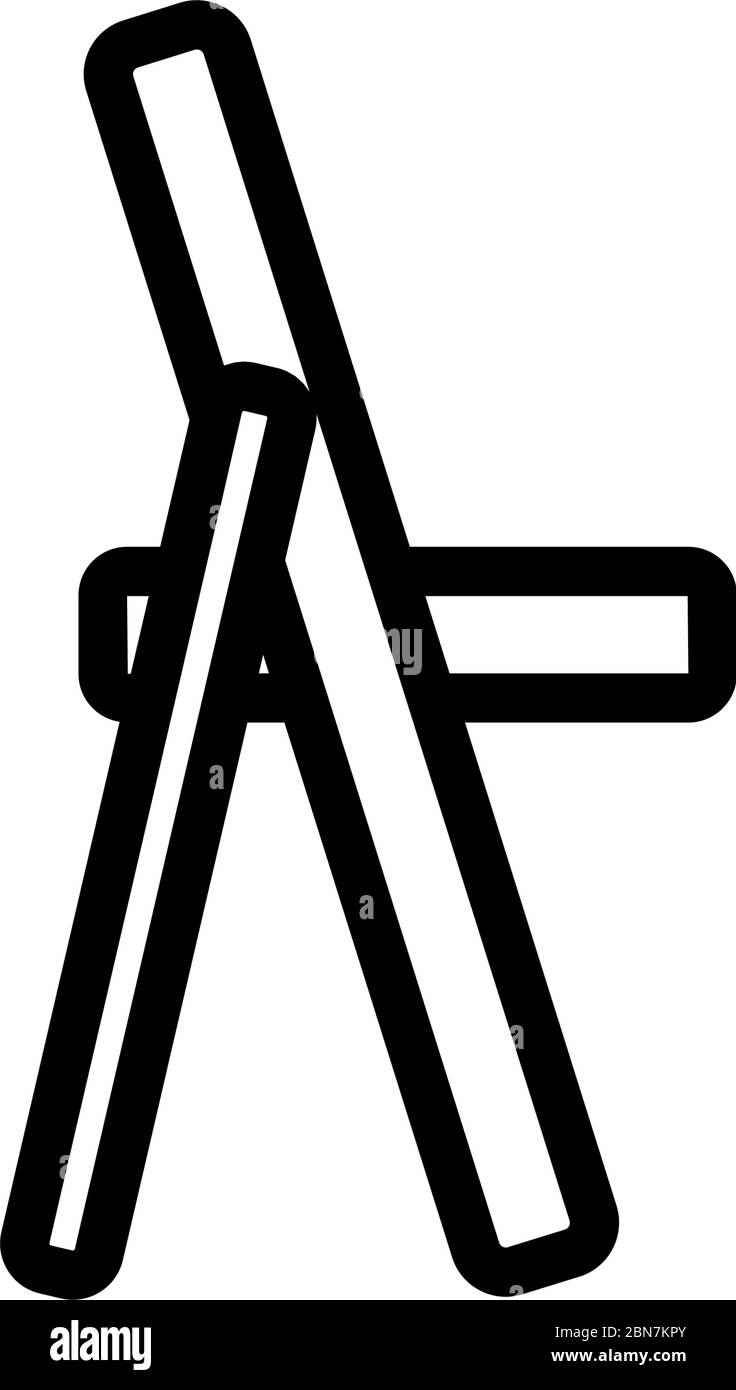 wooden sticks of different sizes icon vector outline illustration Stock ...