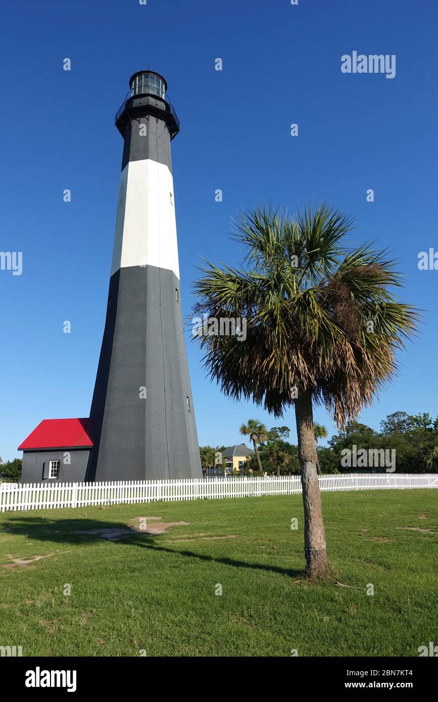 TYBEE ISLAND, GA -2 MAY 2020- View of the Tybee lighthouse in Tybee ...