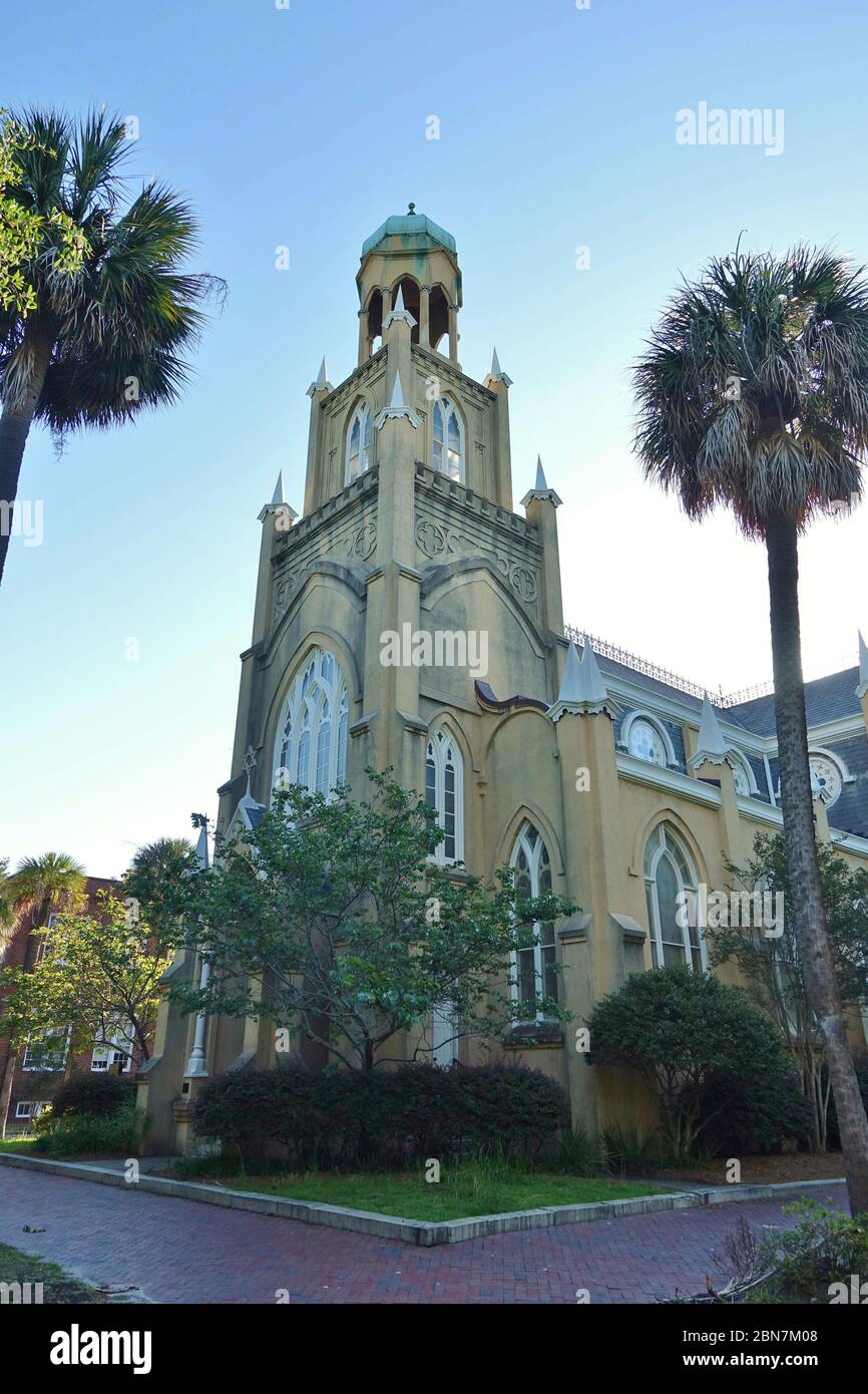 SAVANNAH, GA -3 MAY 2020- View of the historic Congregation Mickve ...